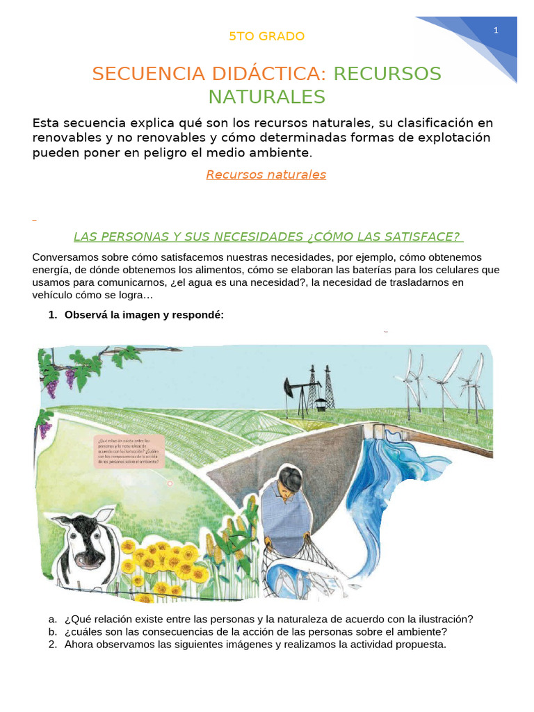 Recursos Naturales 5to (5569) | PDF | Residuos | Agua