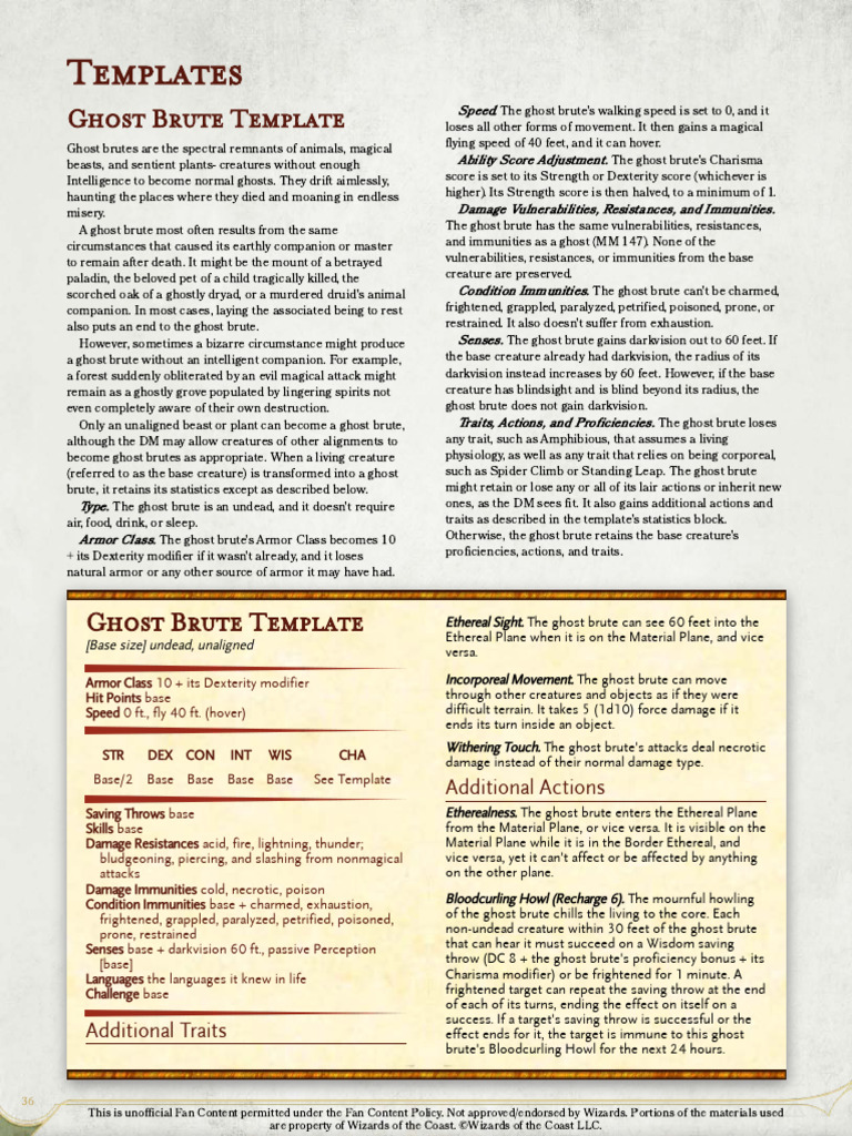 Libris Mortis 5e - Bestiary-36 | PDF
