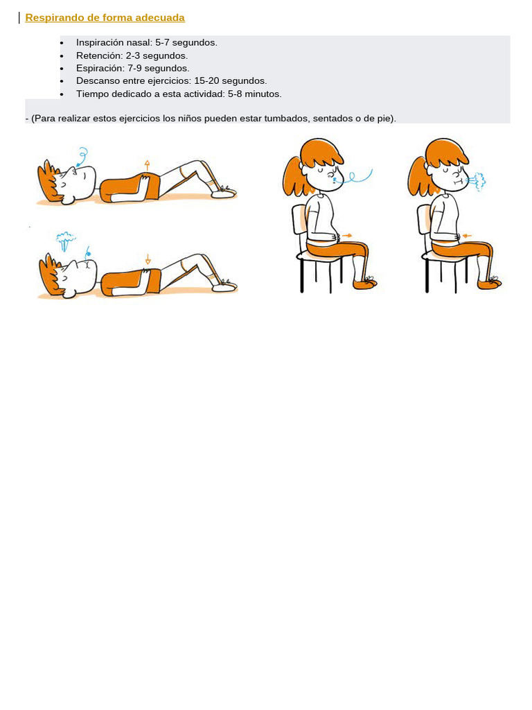Ejercicios de Respiración para Niños | PDF | Artes del Lenguaje y ...