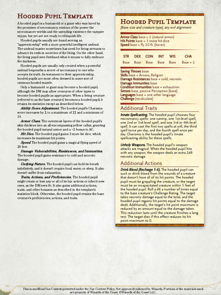 Libris Mortis 5e - Bestiary-40 | PDF