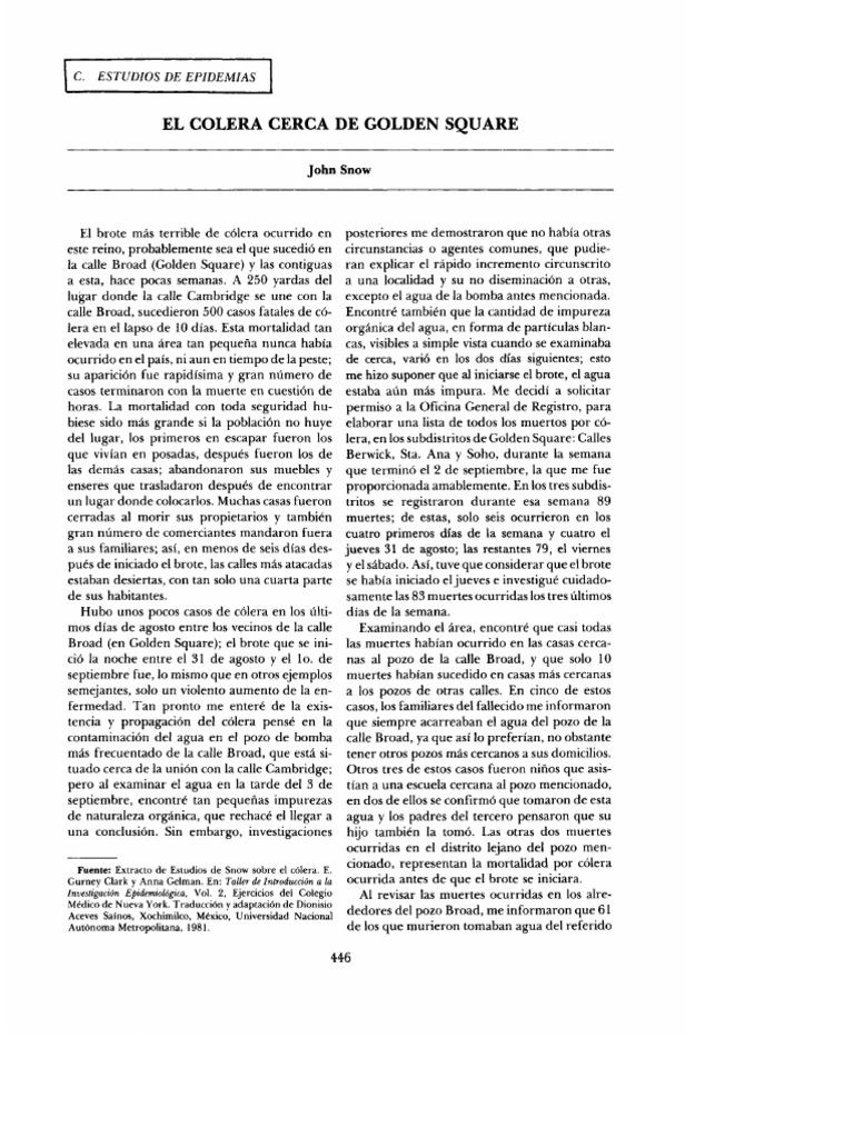 EL COLERA CERCA DE GOLDEN SQUARE | PDF