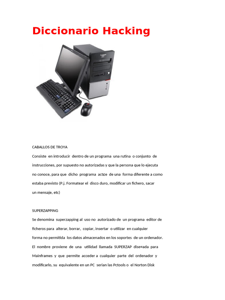 Diccionario Hacking | PDF | Virus de computadora | Informática