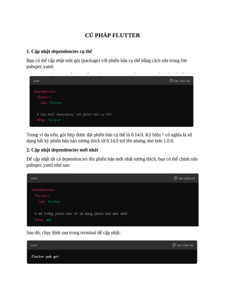 Cú Pháp Flutter | PDF