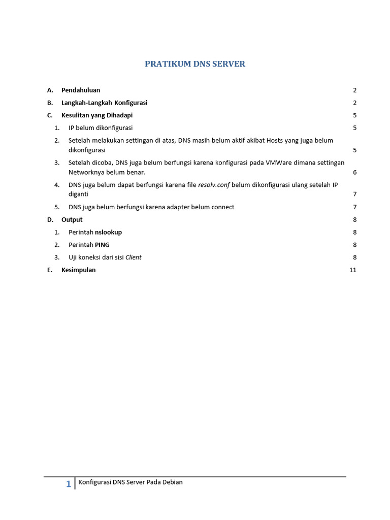 Konfigurasi DNS Server DEBIAN | PDF