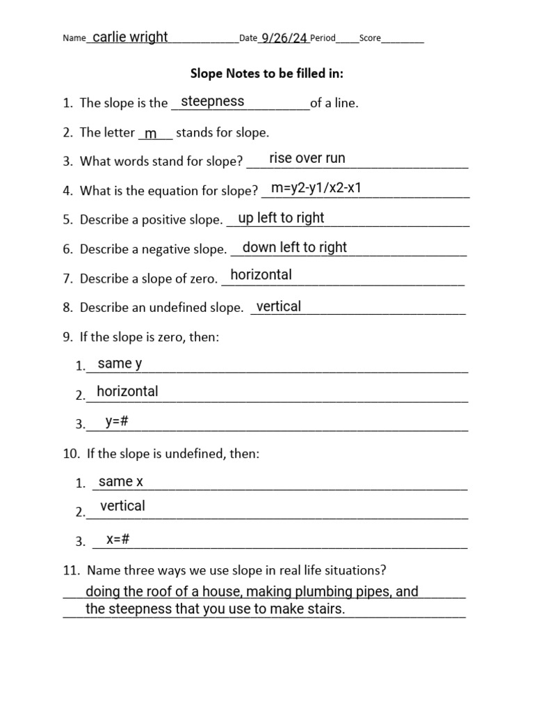 Facts On Slope Guided Notes. | PDF