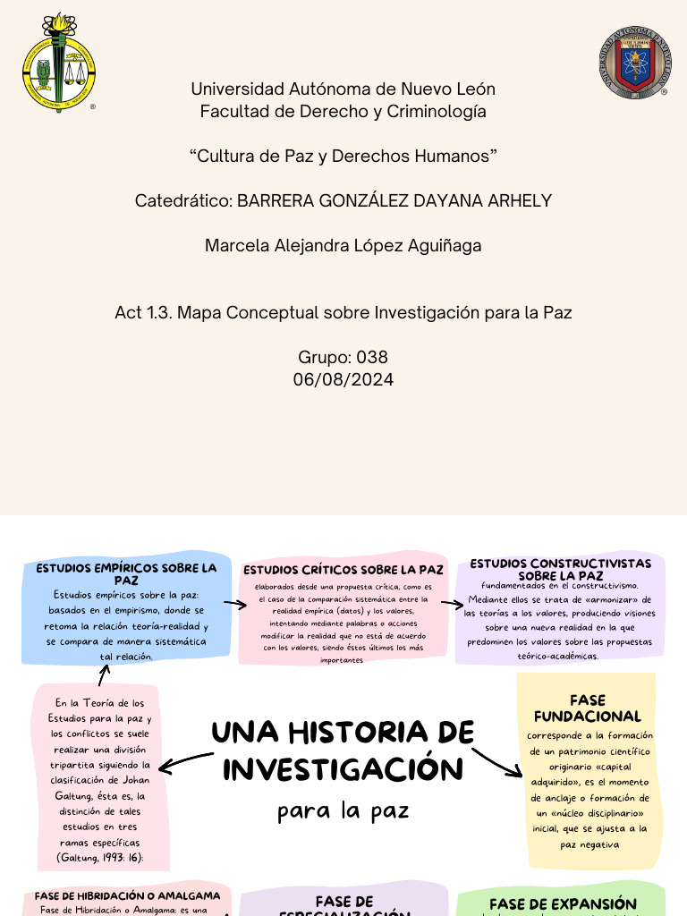 Act 1.3 Mapa Conceptual Sobre La Investigación para La Paz PDF | PDF