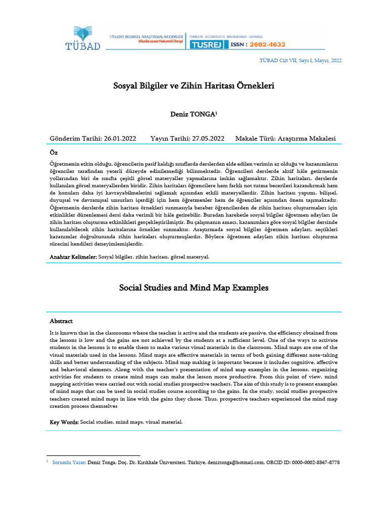 Sosyal Bilgiler Ve Zihin Haritalar - (#1063350) - 2214226 | PDF