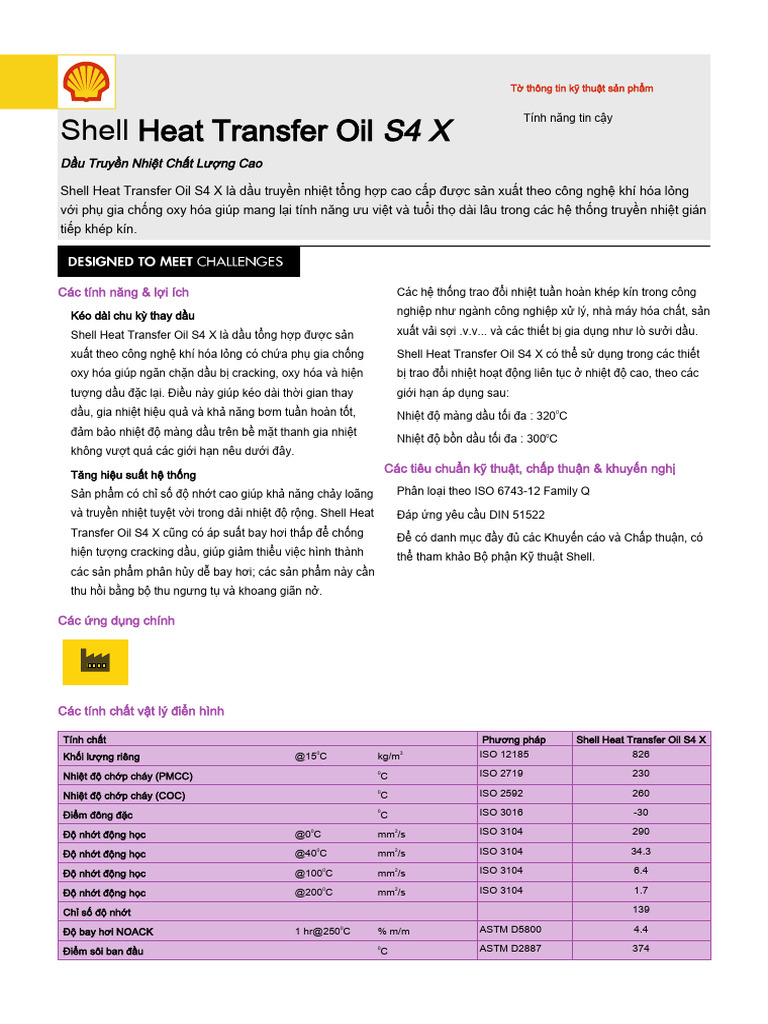 TDS - Shell Heat Transfer Oil S4 X - VI | PDF