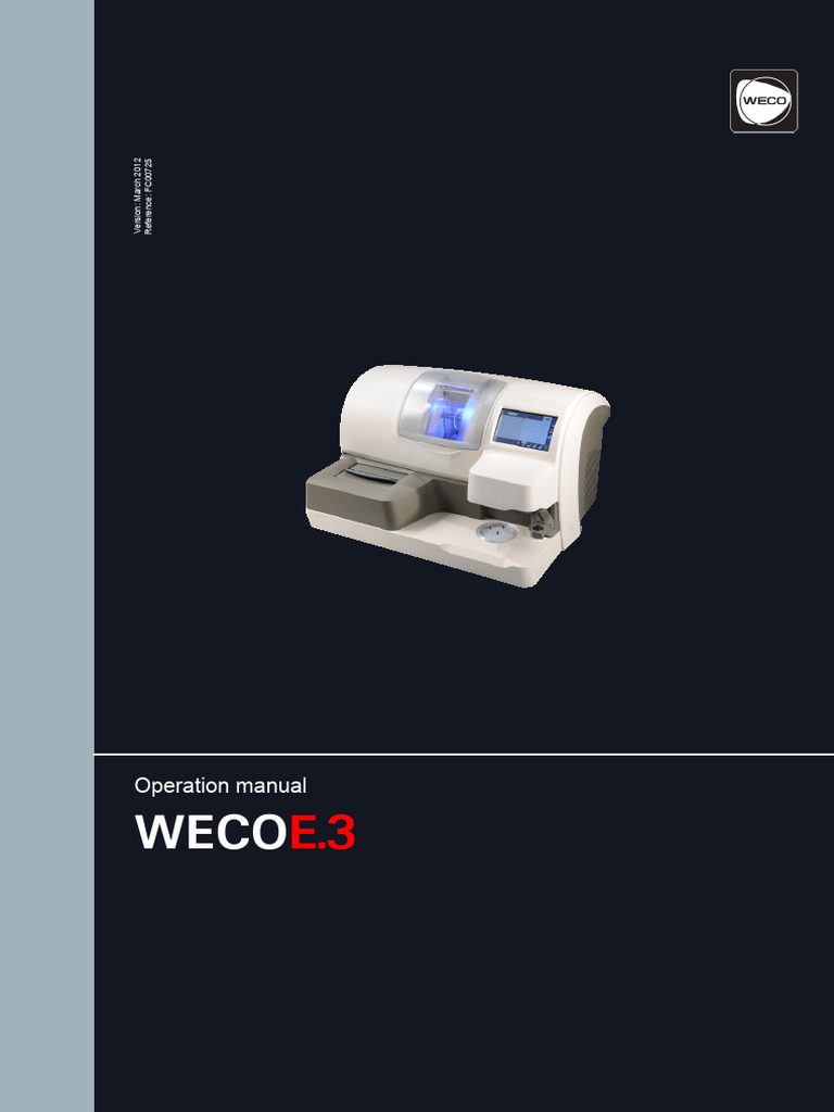 Weco - E3 - Operation Manual - FC00726 | PDF