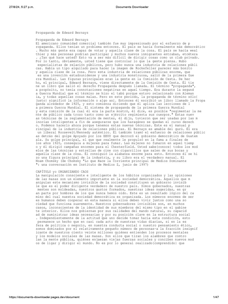 Propaganda - Edward Bernays | PDF