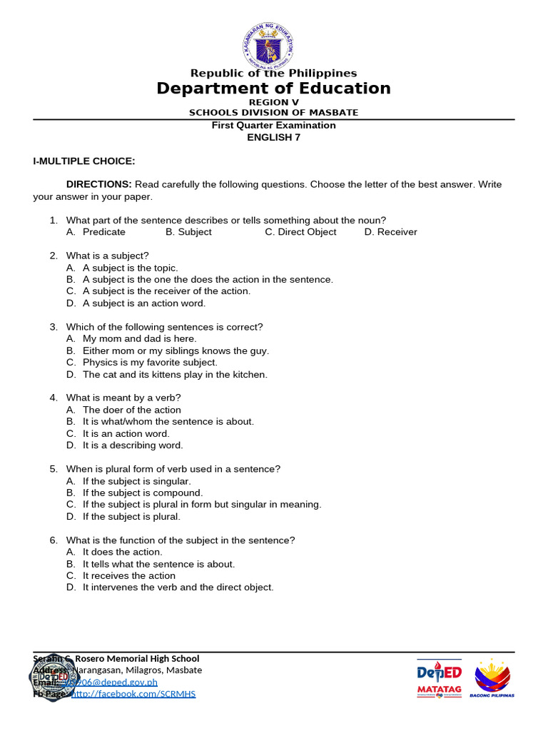 Q1 Exam | PDF
