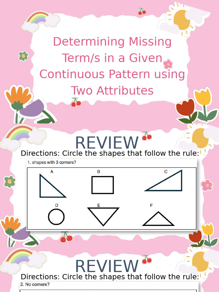 GRADE 2 CONSOLIDATION LESSON 21 Determining Missing Terms in A Given ...