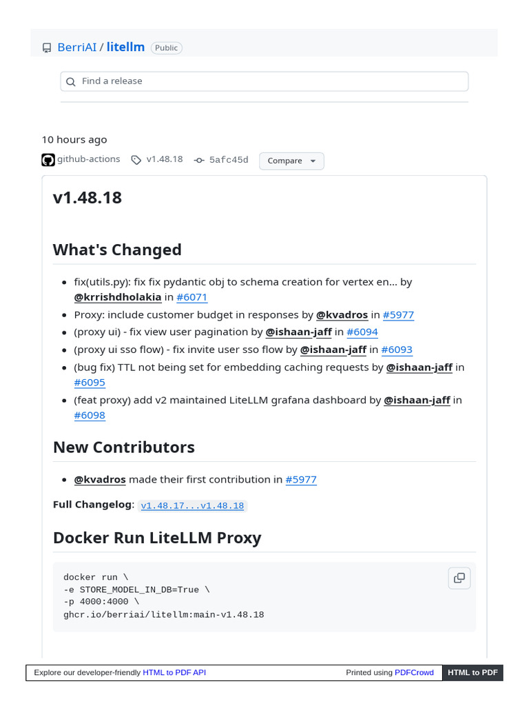 Github Com BerriAI Litellm Releases | PDF