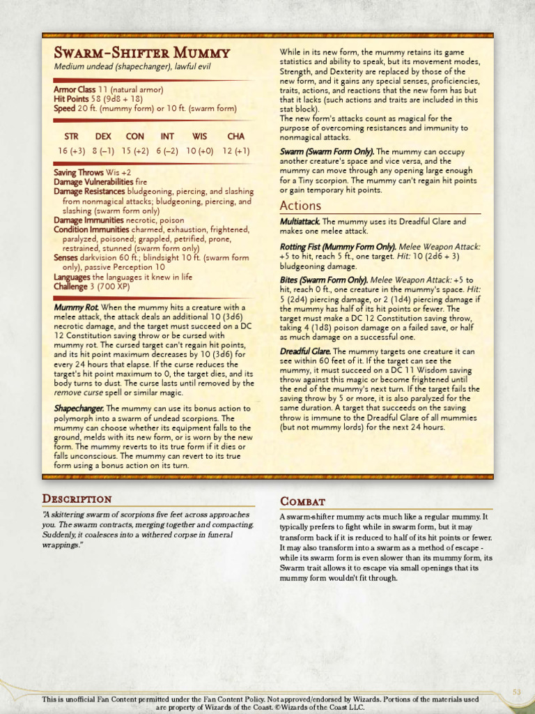 Libris Mortis 5e - Bestiary-53 | PDF