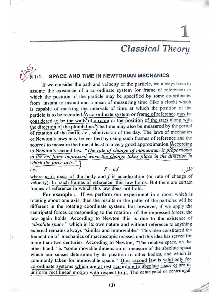 Relativistic Mechanics (Chapter 1+3) | PDF