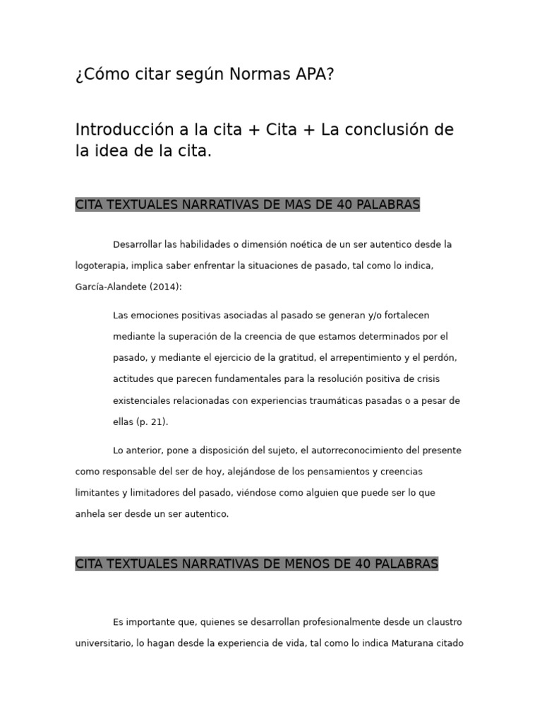 Cómo Citar Según Normas APA | PDF