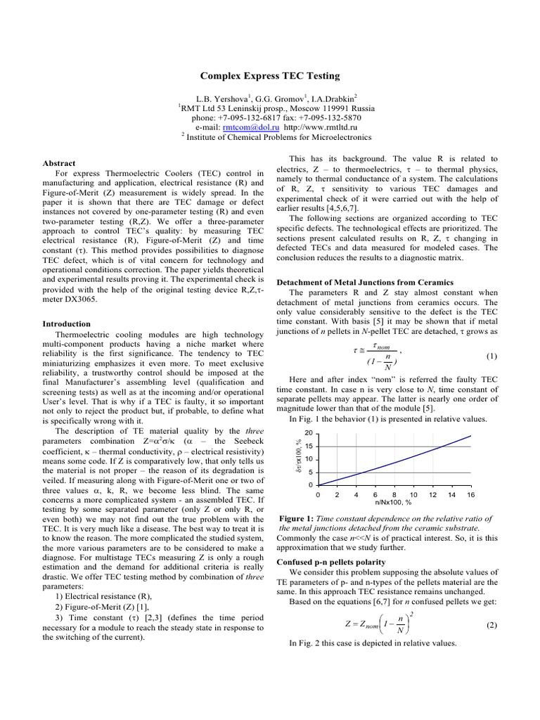 Complex Express TEC Testing | PDF