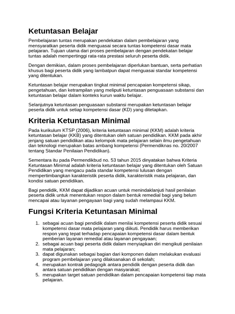 Cara Menentukan KKM | PDF