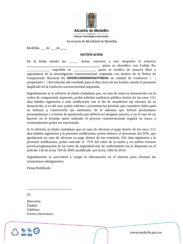 Formato para Notificacion Personal | PDF
