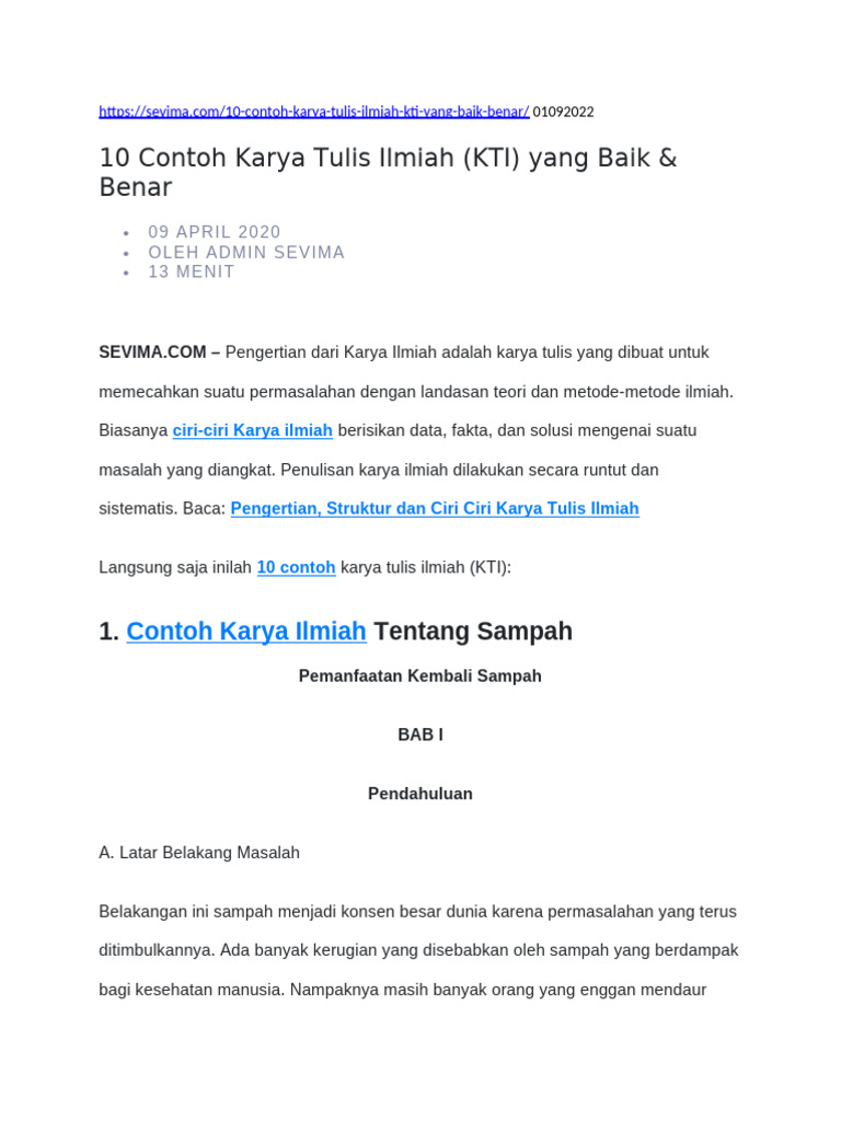 Komponen Bab Satu Kir | PDF