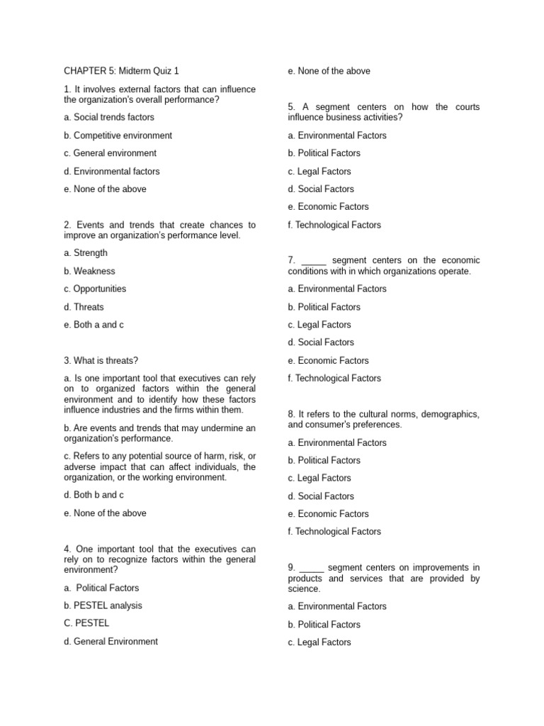 Chapter 5 Quiz | PDF