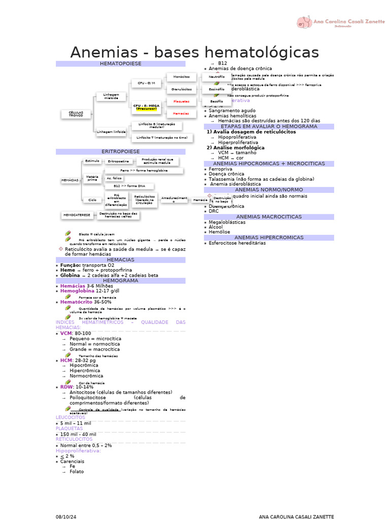 ANEMIAS - Aula Introdutoria | PDF