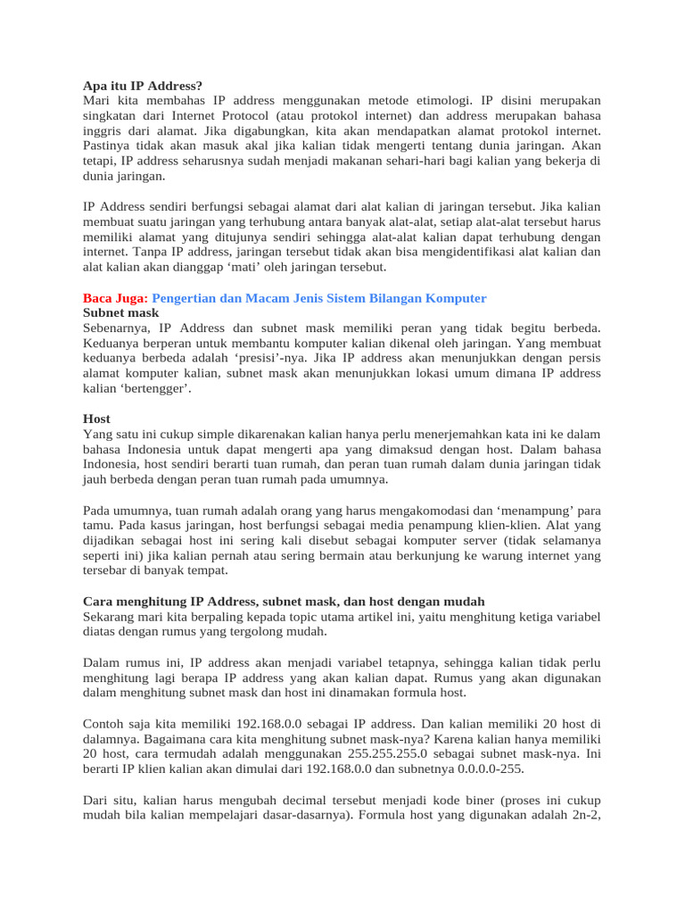 Apa Itu IP Address | PDF