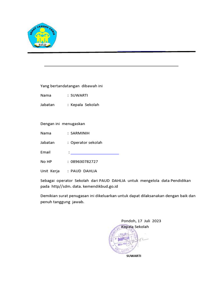 SK OPS PAUD DAHLIA | PDF