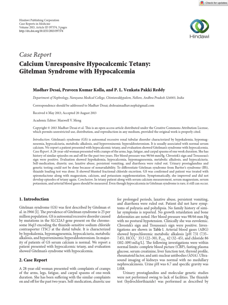 Case Reports in Medicine - 2013 - Desai - Calcium Unresponsive ...