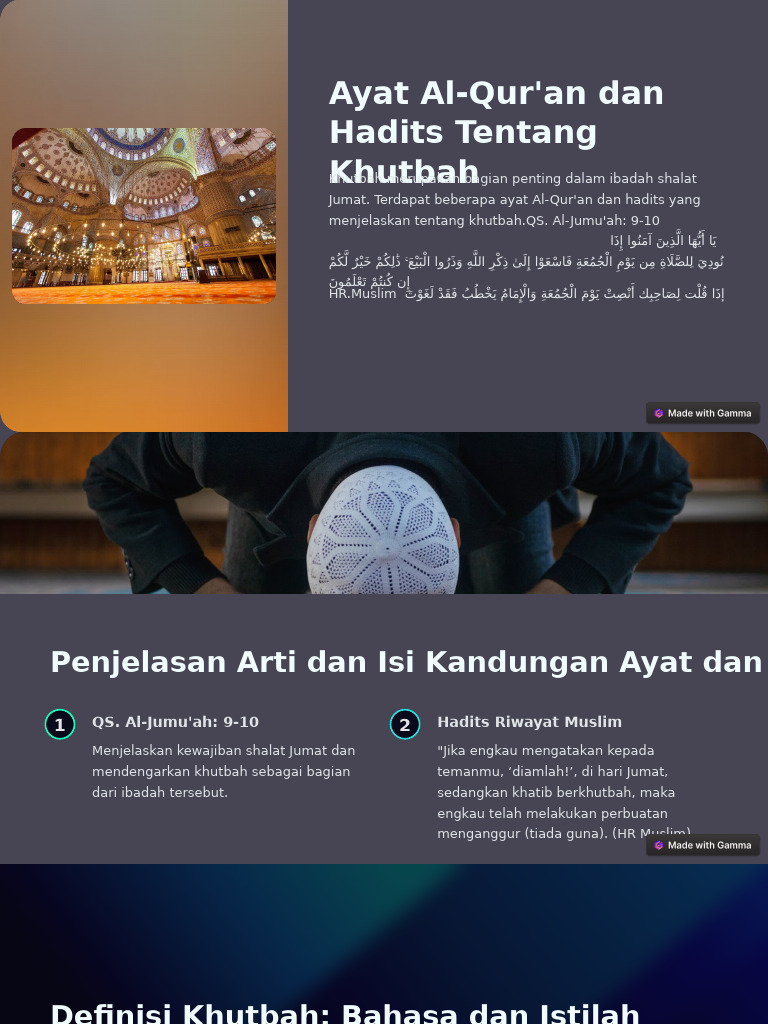 Ayat Al Quran Dan Hadits Tentang Khutbah[1] | PDF