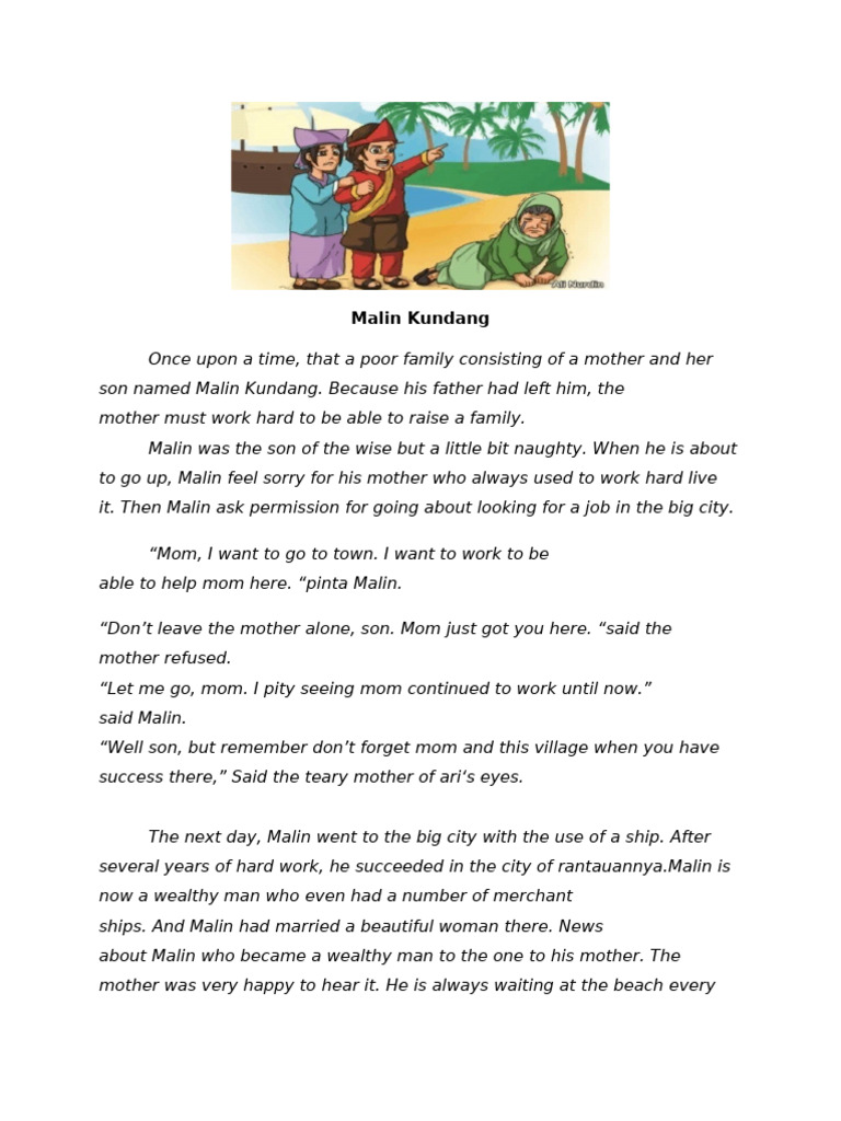Contoh Soal Narrative (Malin Kundang) | PDF