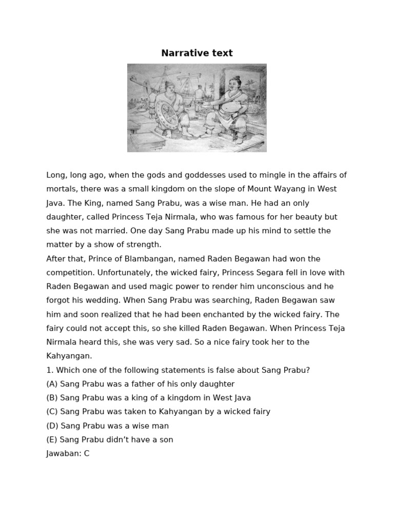 Contoh soal m choice Narrative text | PDF
