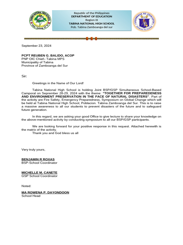Letter For Symposium | PDF