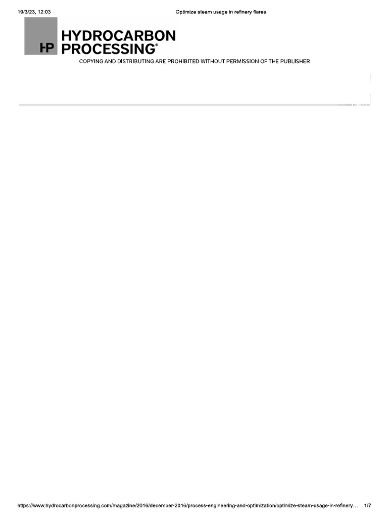 Optimize Steam Usage in Refinery Flares | PDF