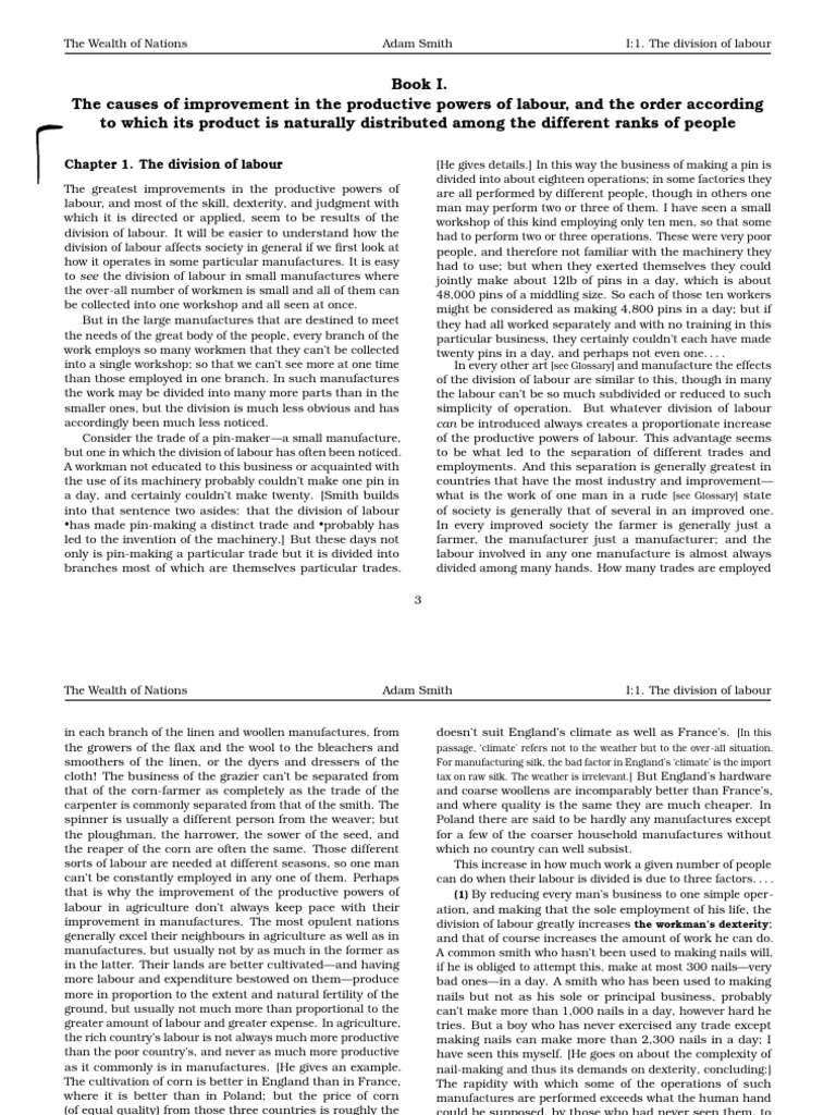 Smith - Wealth of Nations (Excerpts) - Early Modern Texts | PDF