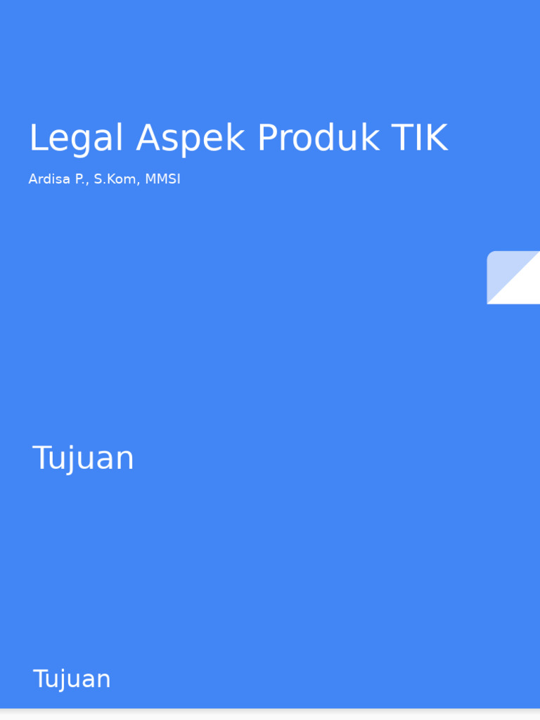 M1 Legal Aspek Produk TIK | PDF