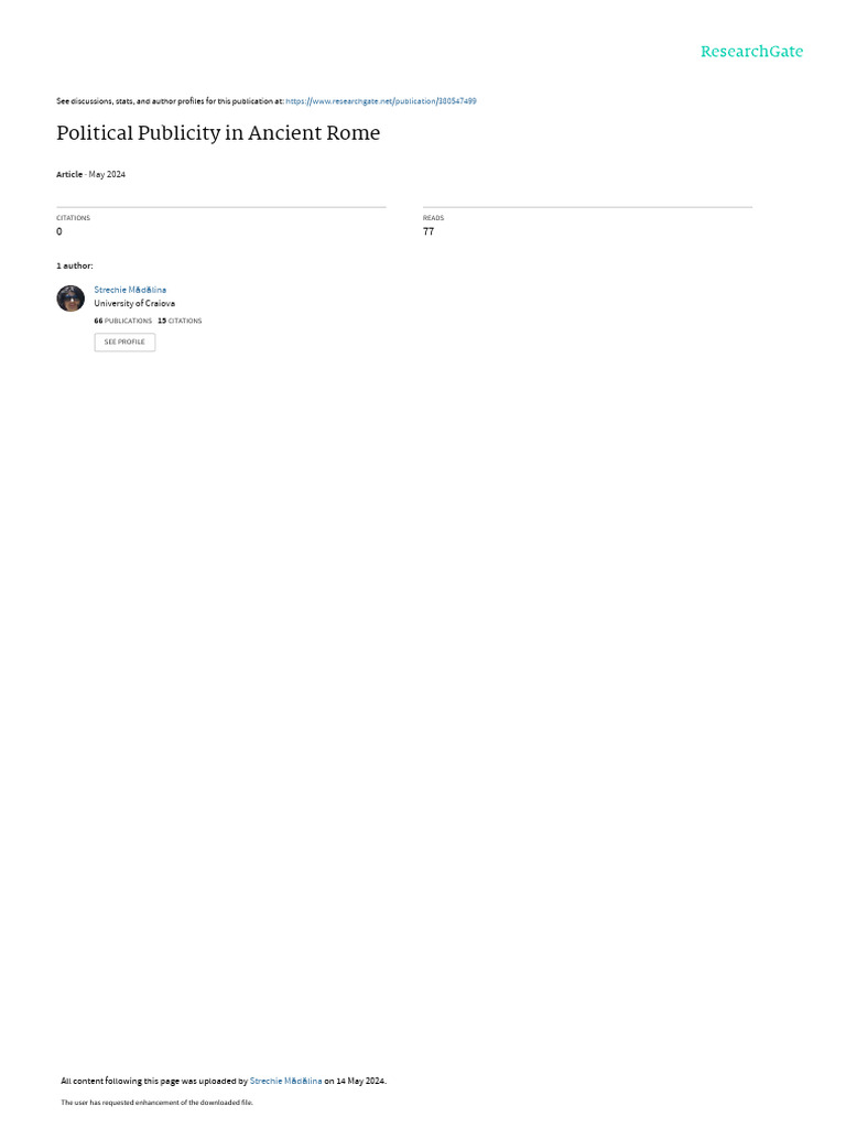 Strechie M Politicalpublicityinrome | PDF