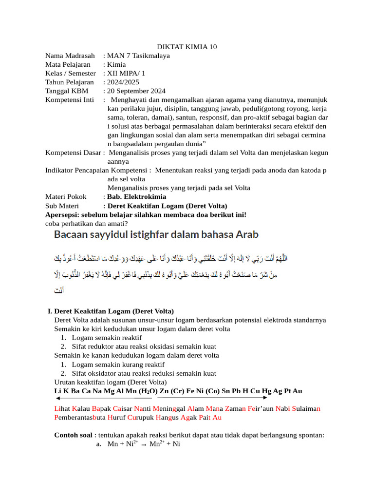 Diktat 10 Deret Keaktifan Logam | PDF