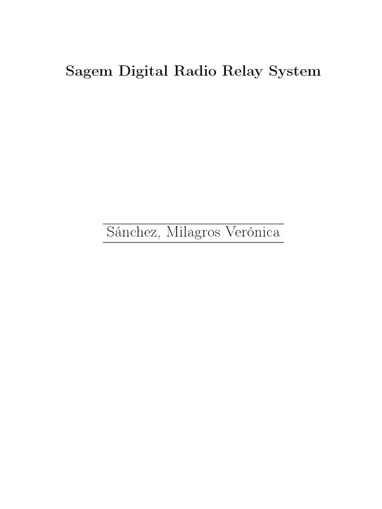 Analisis de Medicion Sagem Digital Radio Relay System | PDF