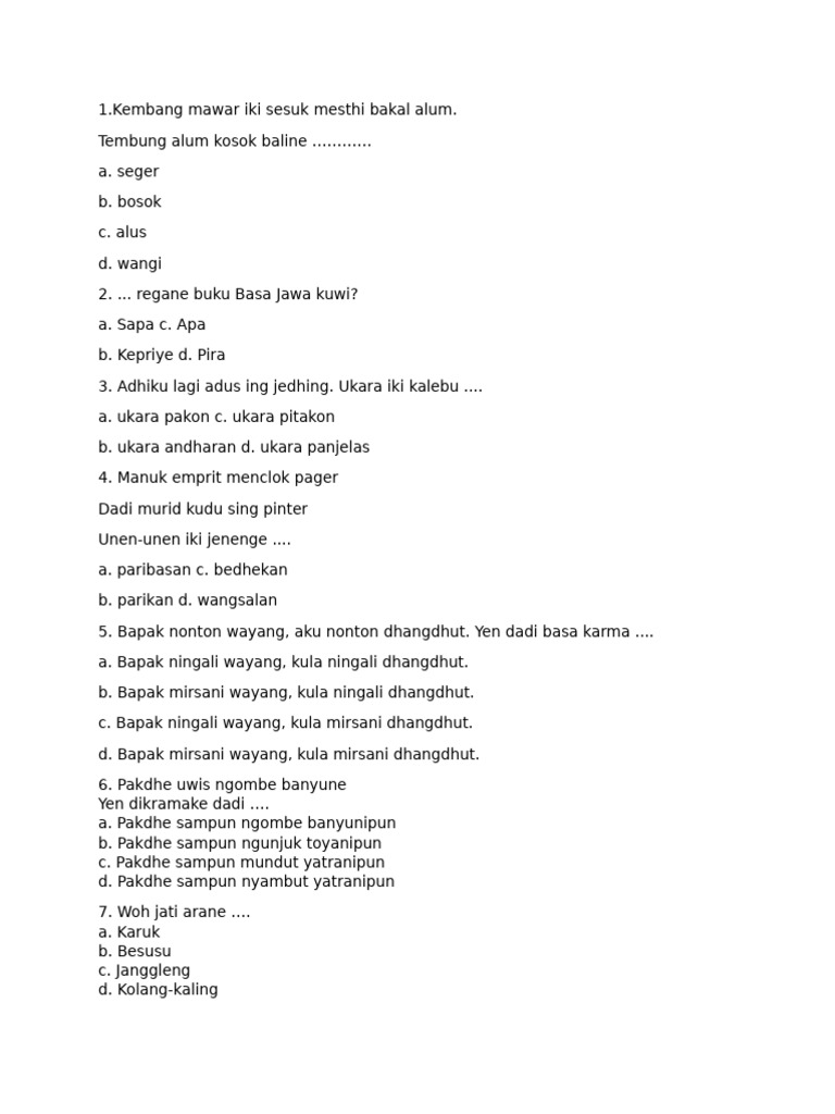 Bahasa Jawa | PDF