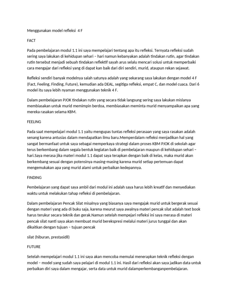 Menggunakan Model Refleksi 4 F | PDF