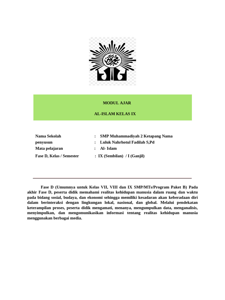 Modul Ajar Al Islam | PDF