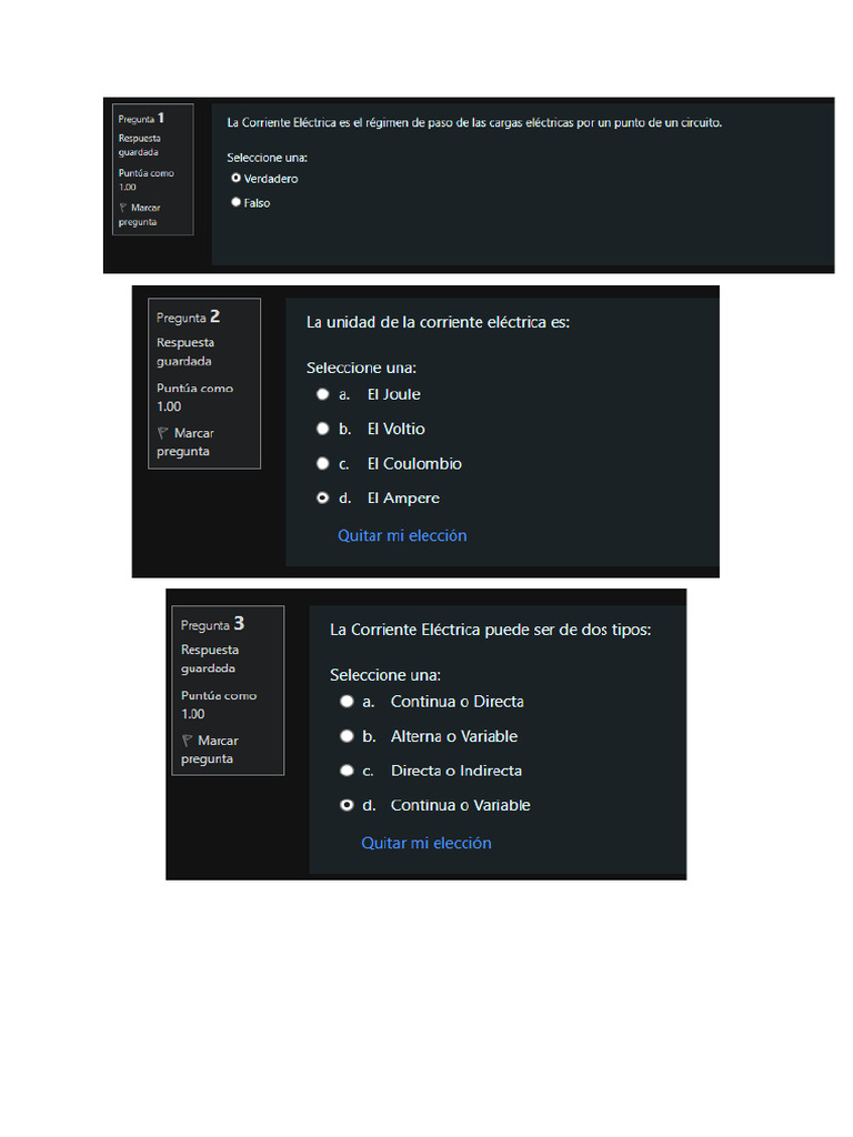 Cuestionario Carga Eléctrica, Circuito y Corriente Eléctrico 5 de 5 | PDF