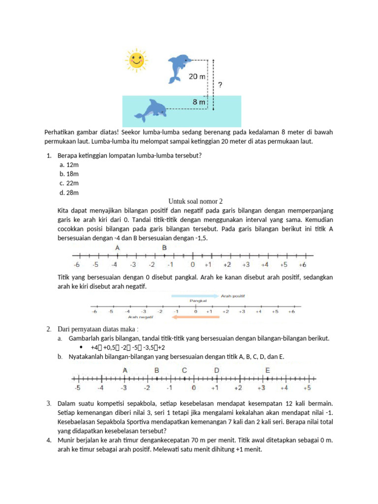 soal pts matematika kls 7 | PDF