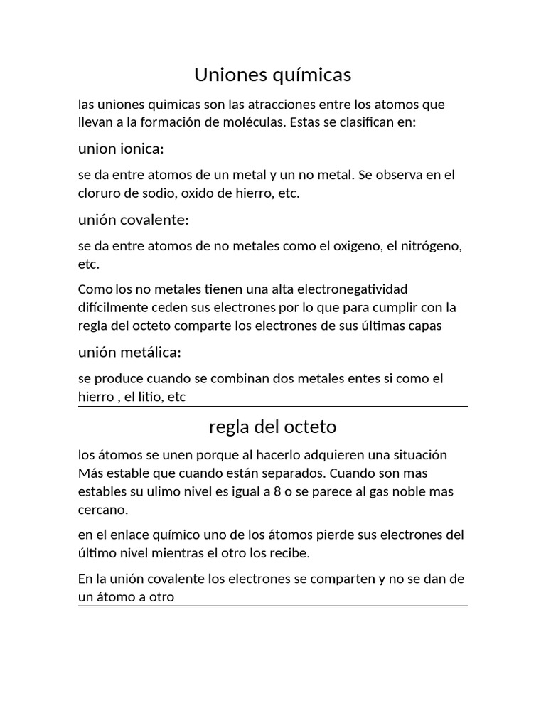 Uniones Químicas | PDF