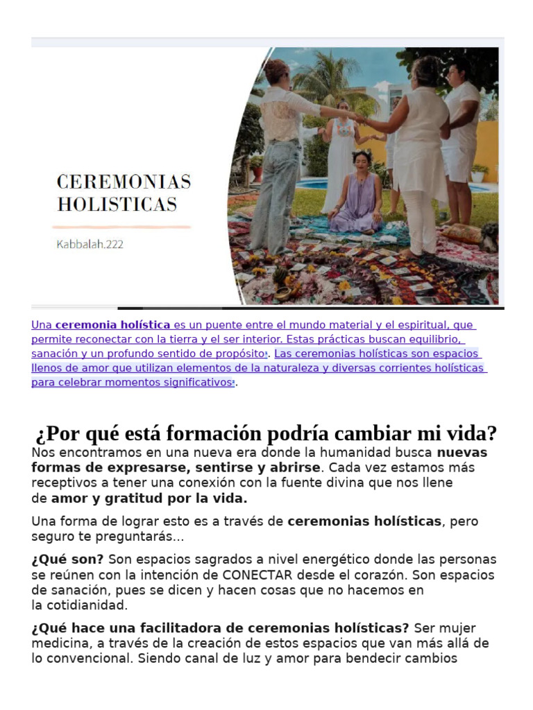Ceremonia Holistica | PDF