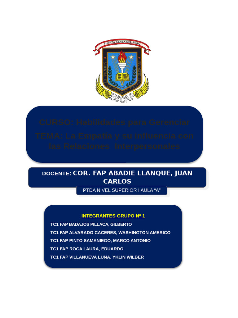 Monografia - Habilidades para Gerencia - Empatia y Su Influencia Con Relac Interpers. | PDF