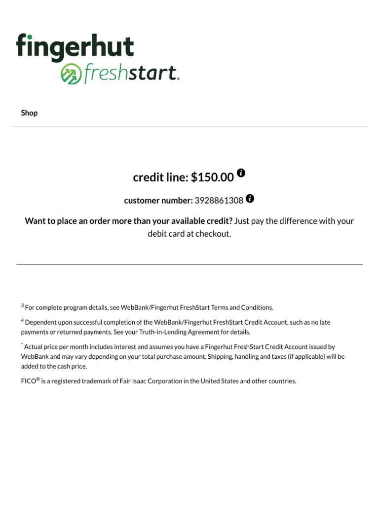 Fingerhut Credit Application Result | PDF