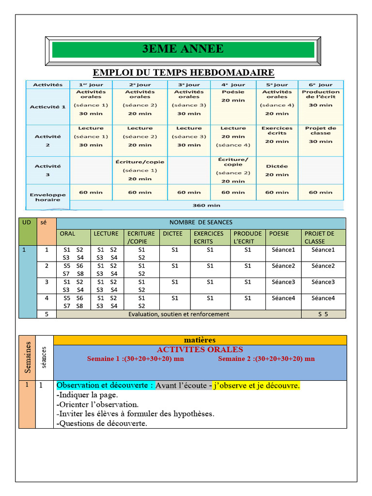 Didactique de Francais 3AEP | PDF