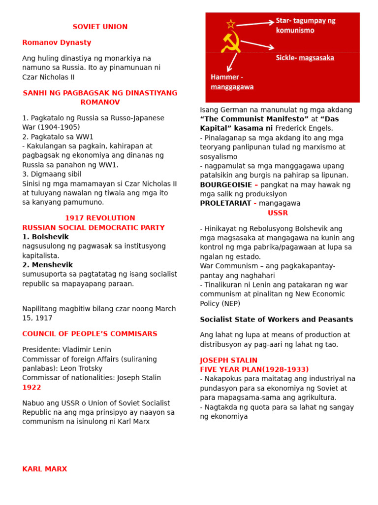 Q4 Ussr Handout | PDF